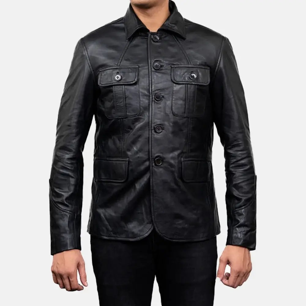 Dapper Edge Mens Leather Blazers – M Dome