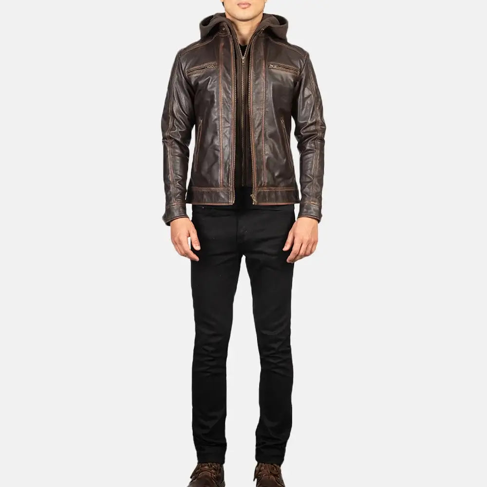 Downtown drifter Vintage Leather Jacket – M Dome